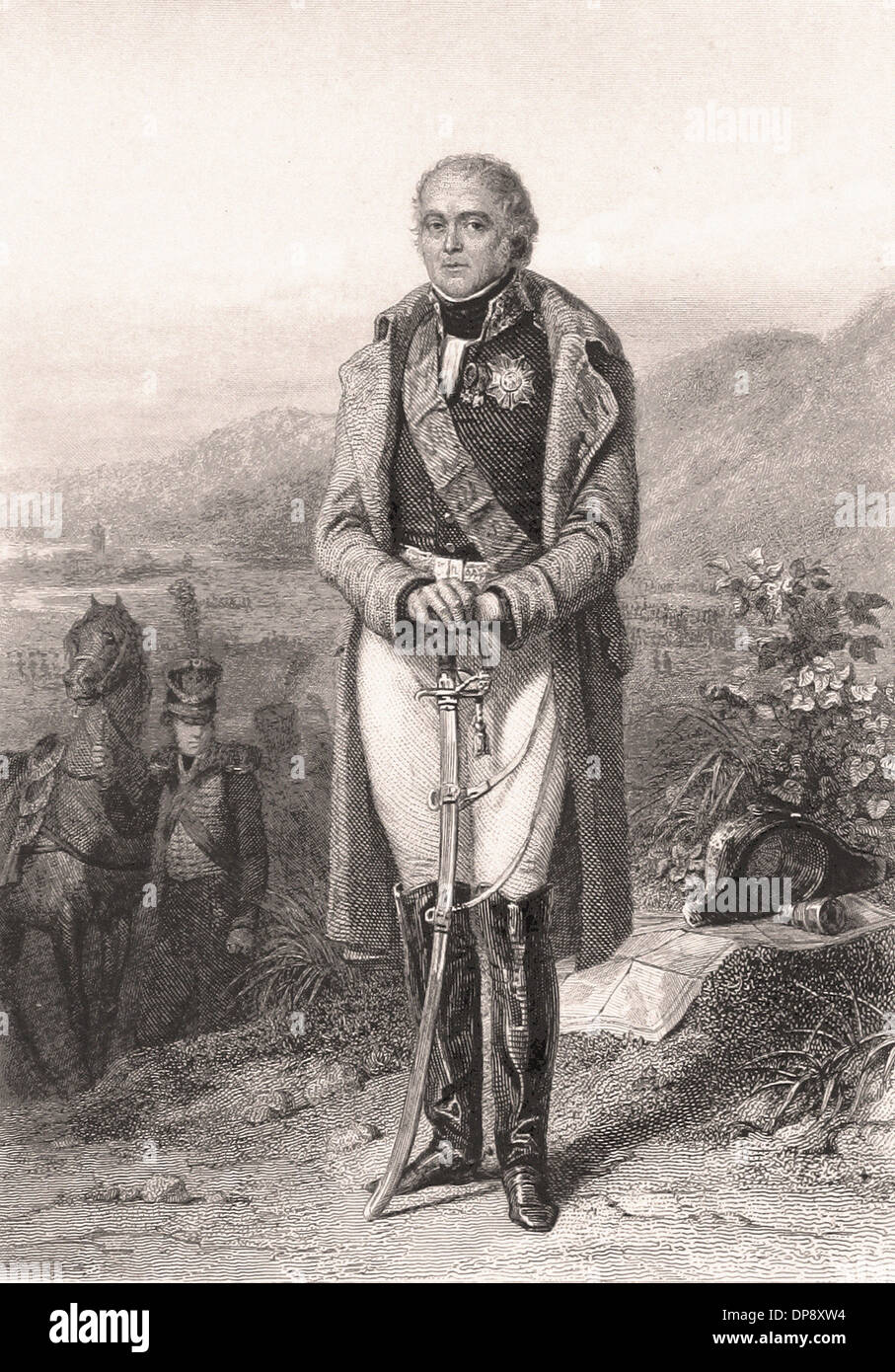 General Bertrand - French Engraving XIX th Century Stock Photo - Alamy