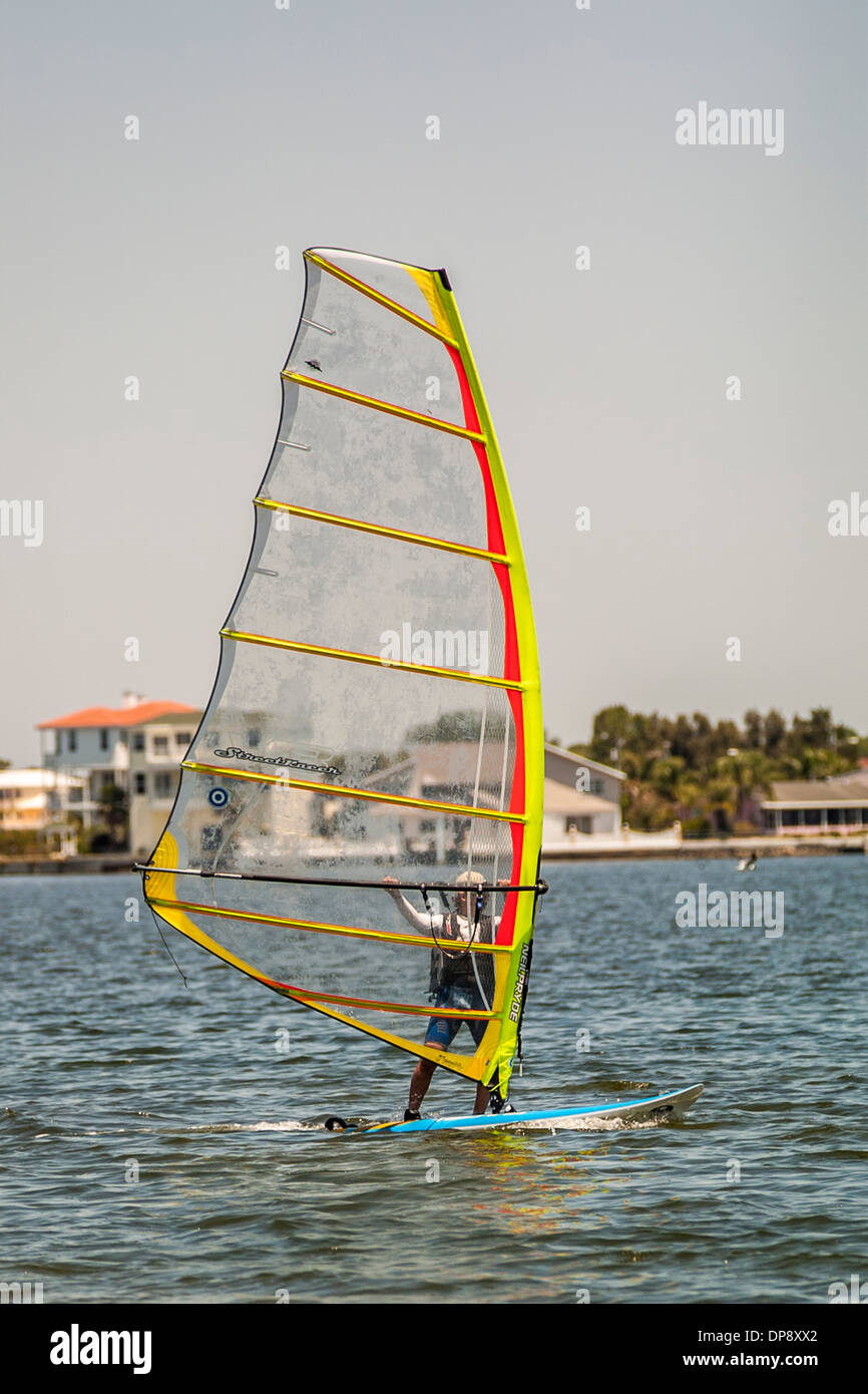 Windsurfer in the Gulf of Mexico near Fred Howard Park in Tarpon ...