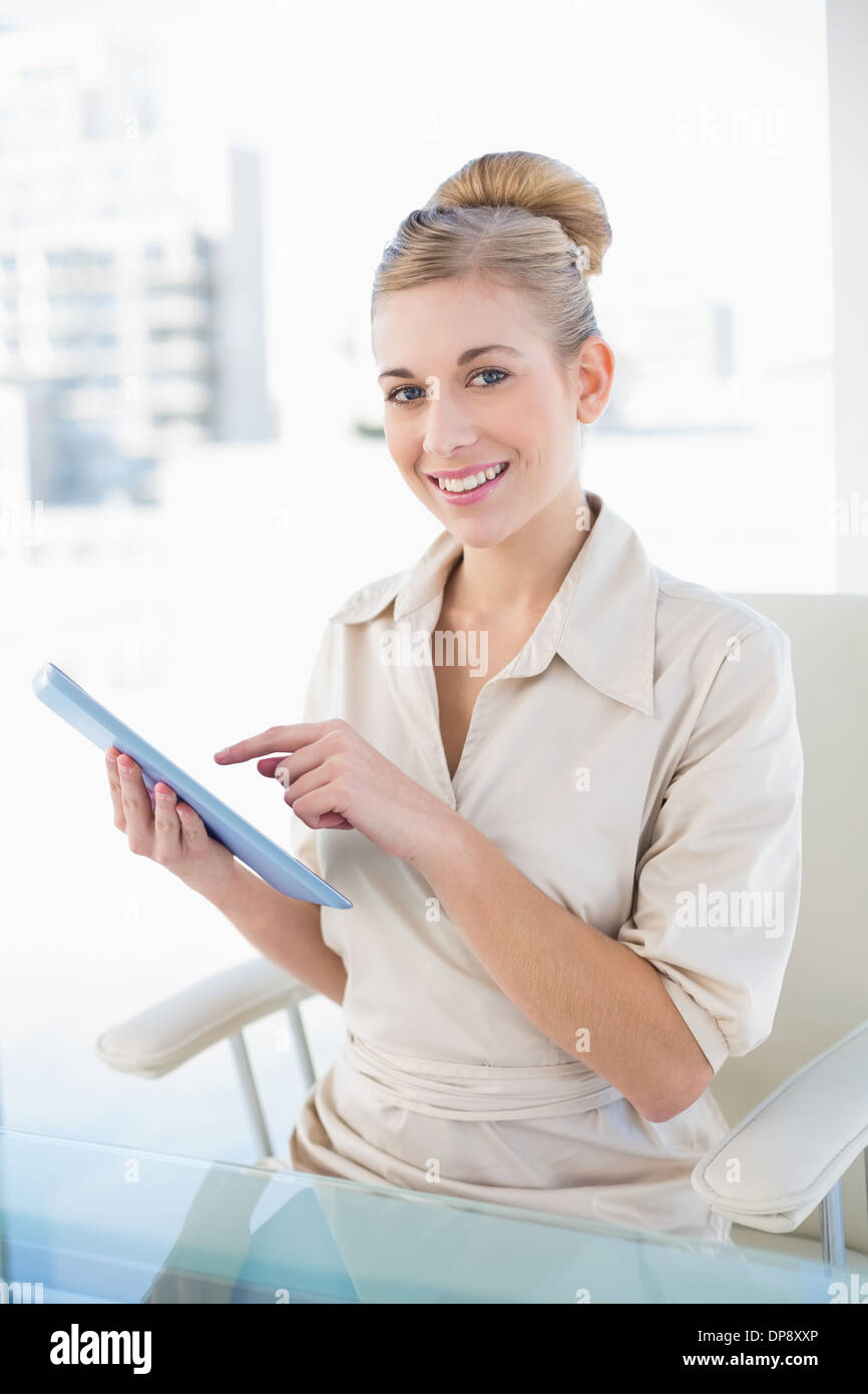 Smart delighted woman using hi-res stock photography and images - Alamy