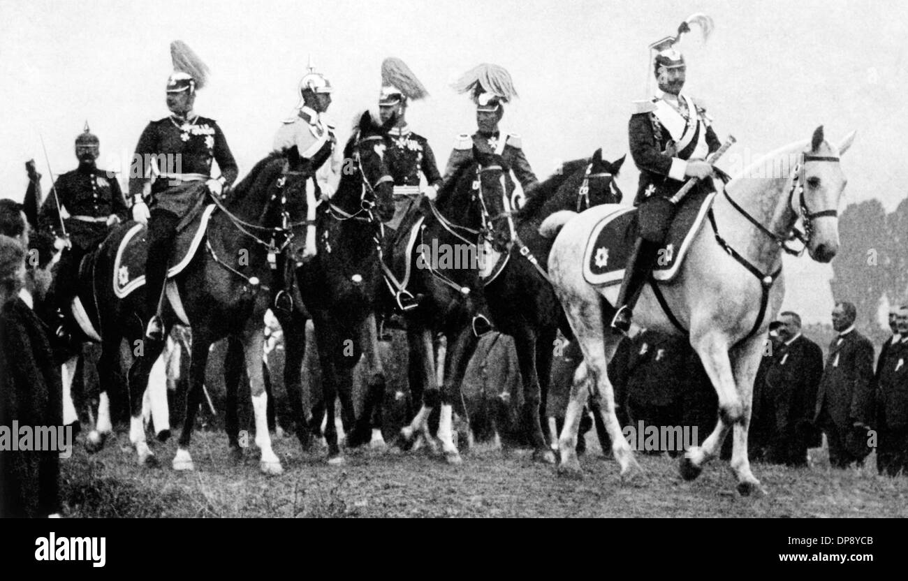 The German Emperor Wilhelm II. on the imperial parade of the X corps in ...