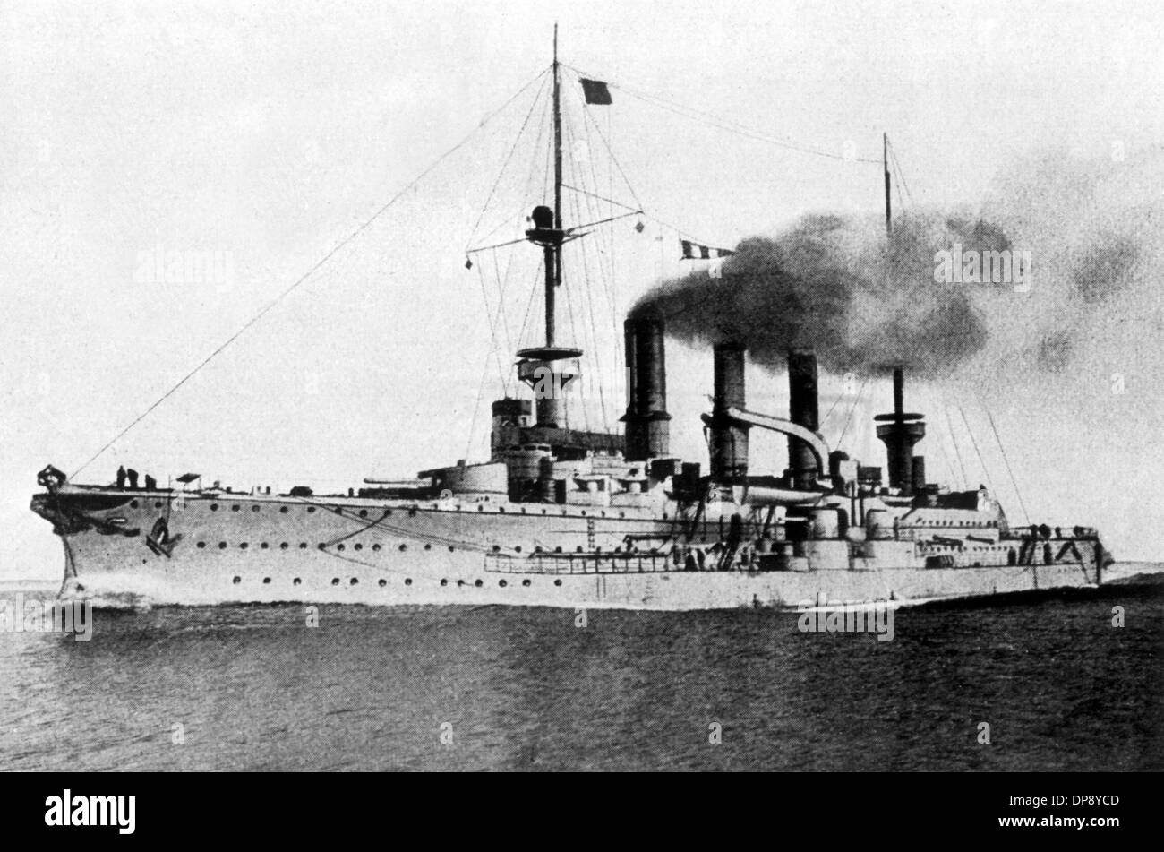 Armoured cruiser SMS 'Prince Adalbert', an artillery training ship of ...