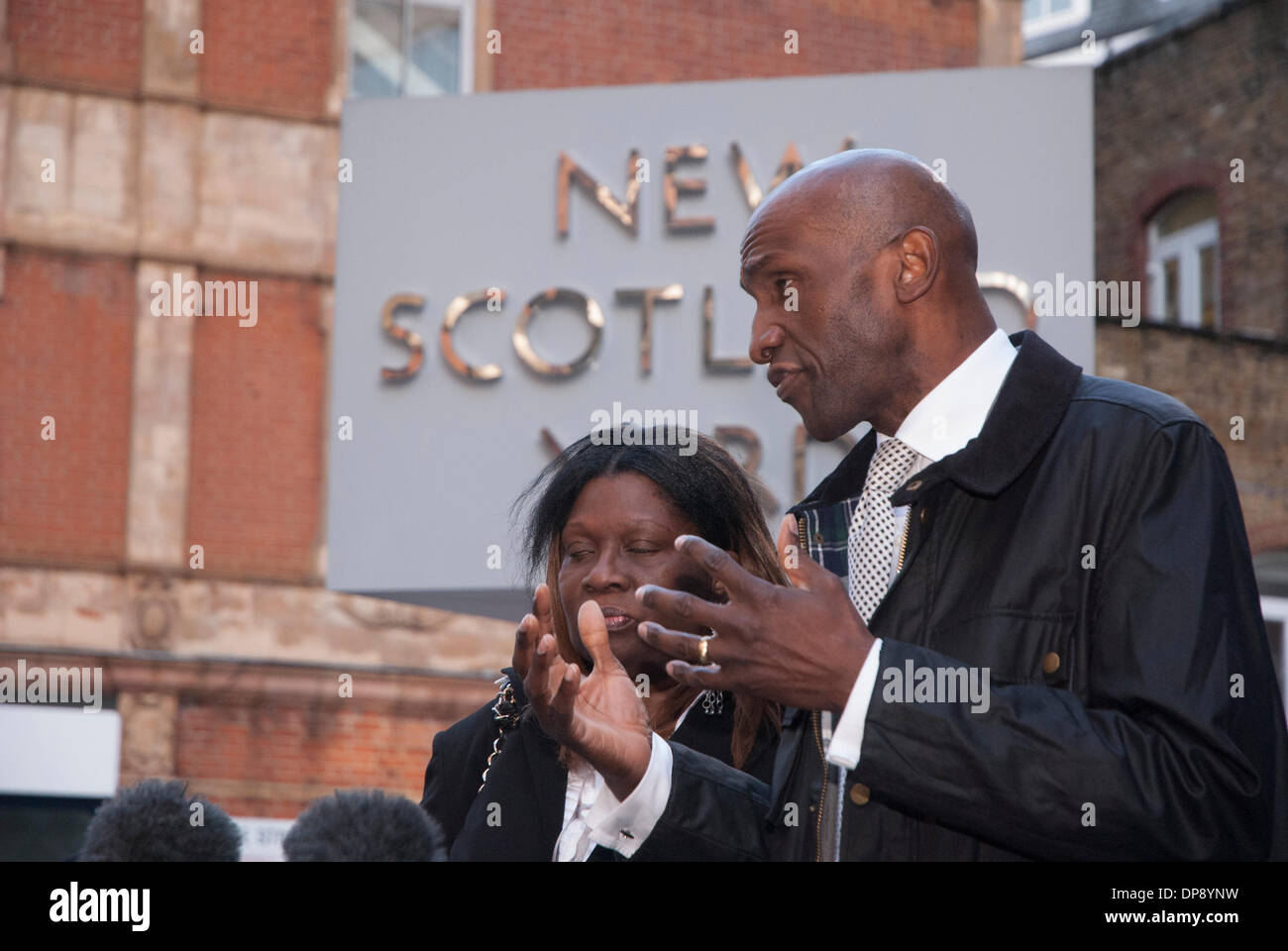London, UK. 9th January 2014. Nims Obunge and Cheryl Sealey speak ...