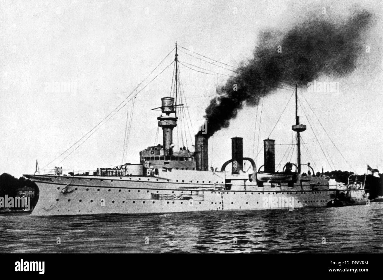 Undated picture of cruiser S.M.S 'Hertha', a training ship of the ...