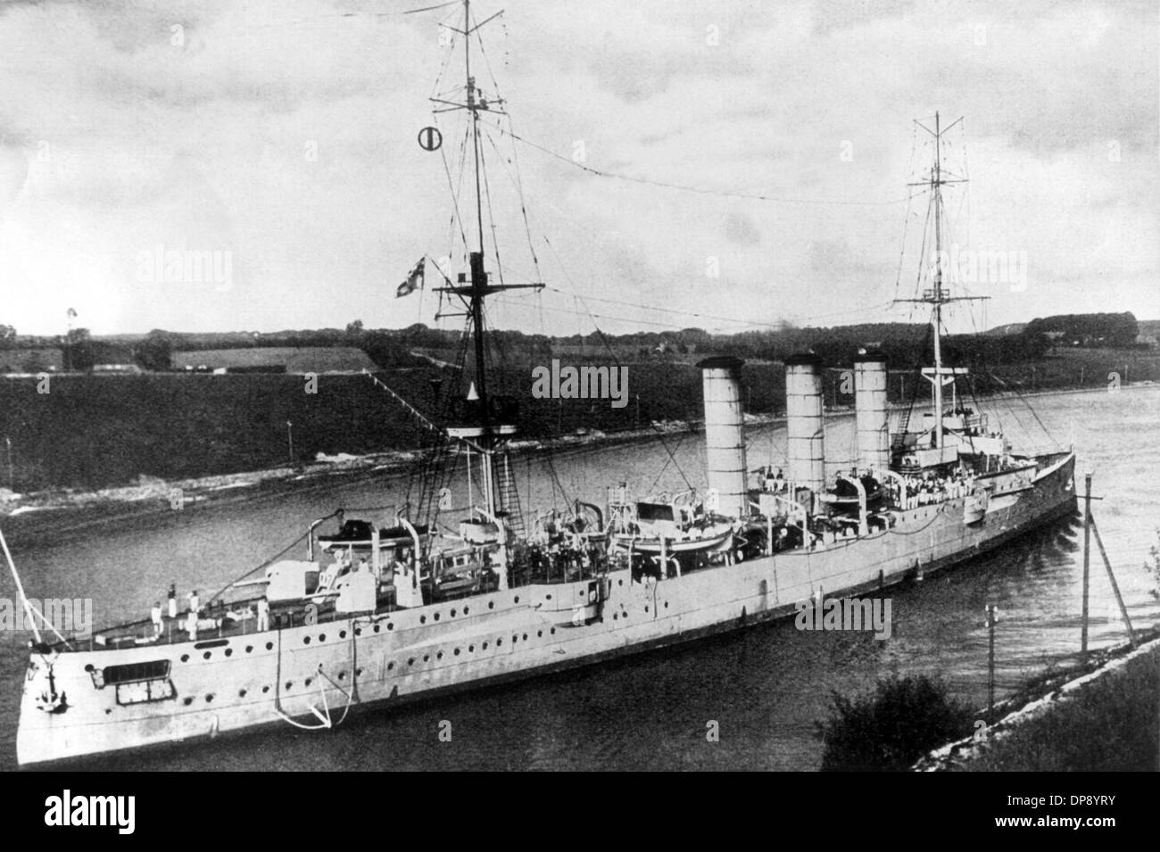 The picture shows the cruiser 'SMS Emden' of the Imperial German navy ...