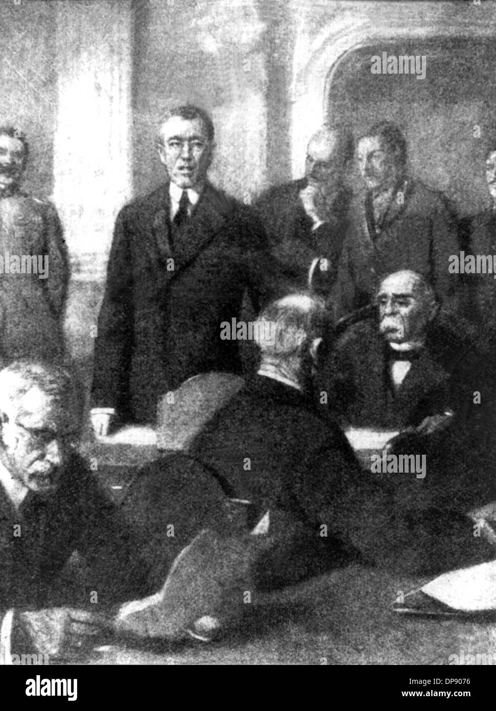 American president Woodrow Wilson during his opening speech. To the ...
