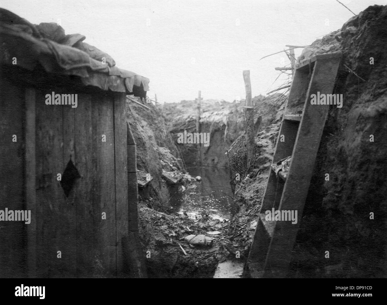 View down a German trench, place and date unknown. Fotoarchiv für ...