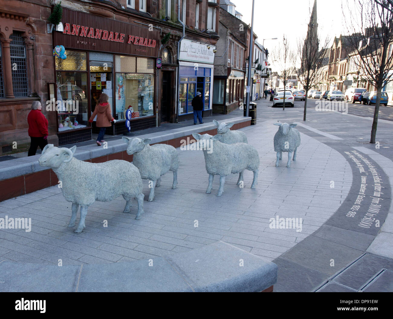 Lockerbie Town Centre regeneration sheep sculptures by David Annand ...