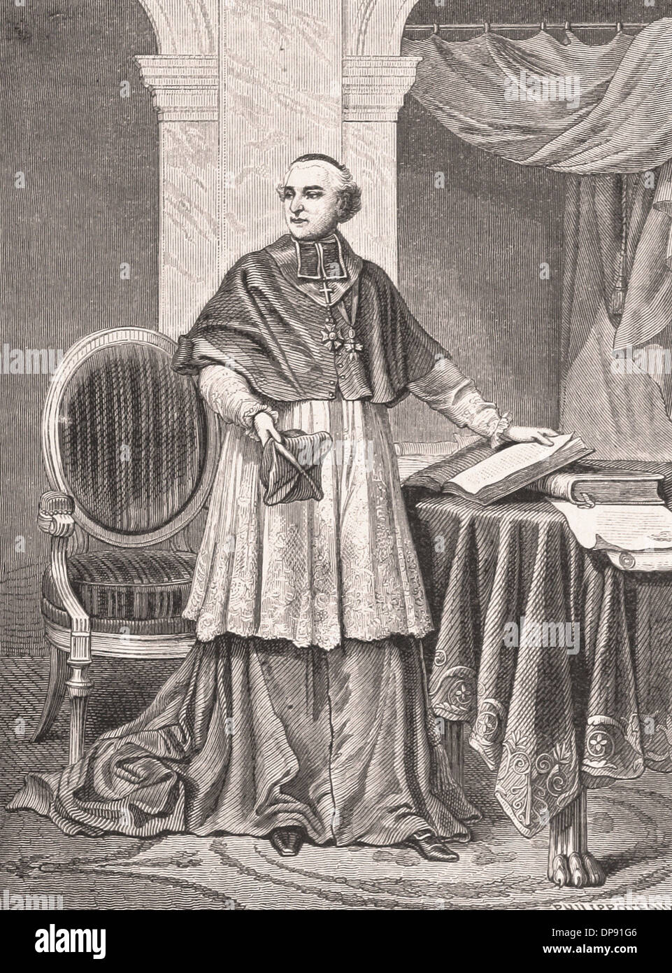 Le Cardinal FESCH - French Engraving XIX th Century Stock Photo - Alamy