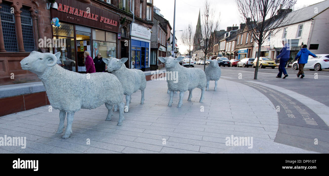 Lockerbie Town Centre regeneration sheep sculptures by David Annand ...