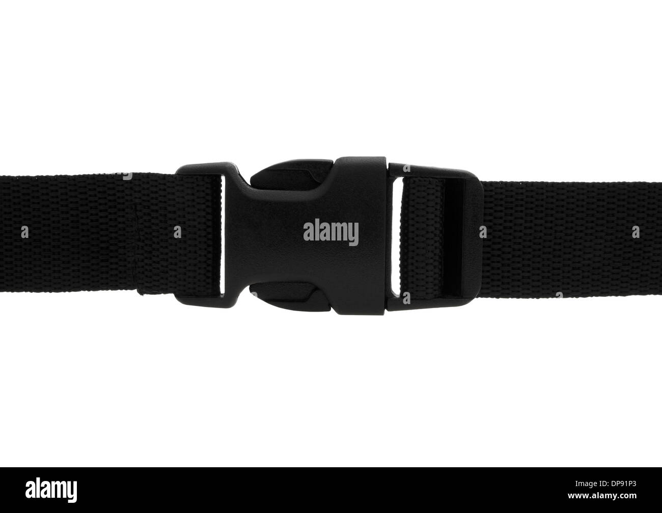 Plastic belt buckle on white background Stock Photo - Alamy