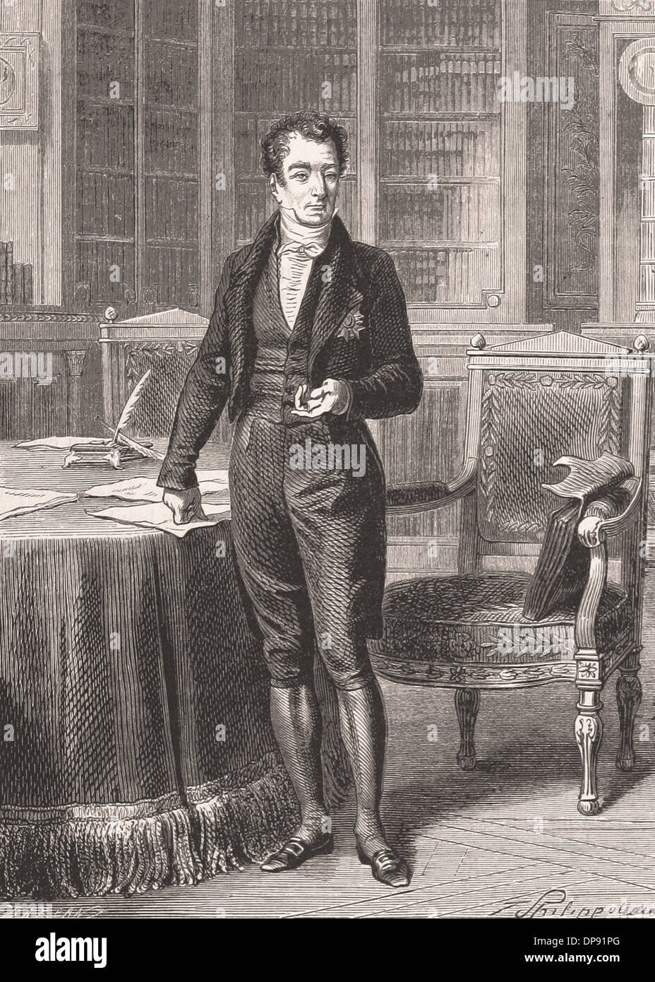 M. LOUIS - French Engraving XIX th Century Stock Photo - Alamy