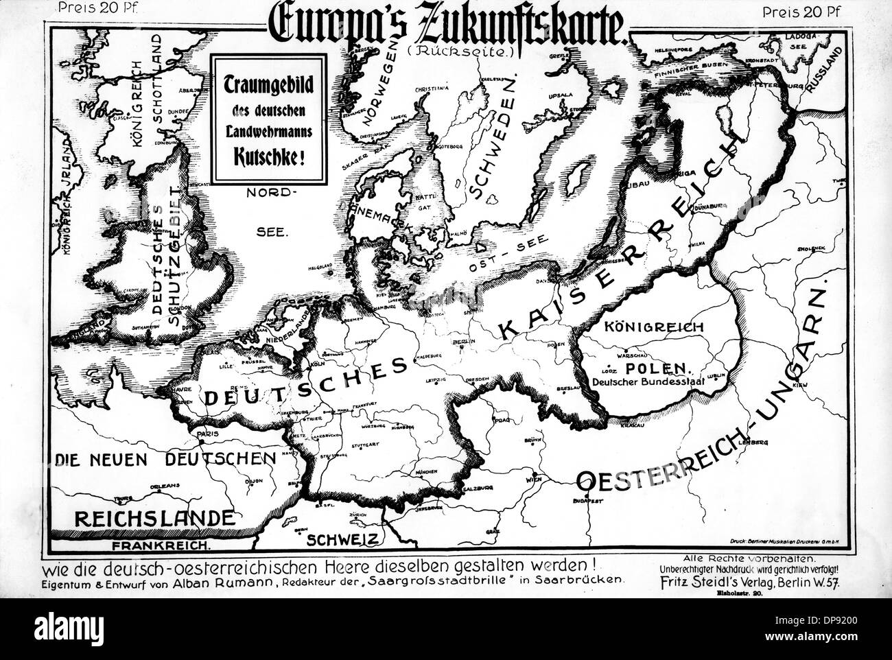 Fantasy annexation map of the Pan-German League before World War I. The ...
