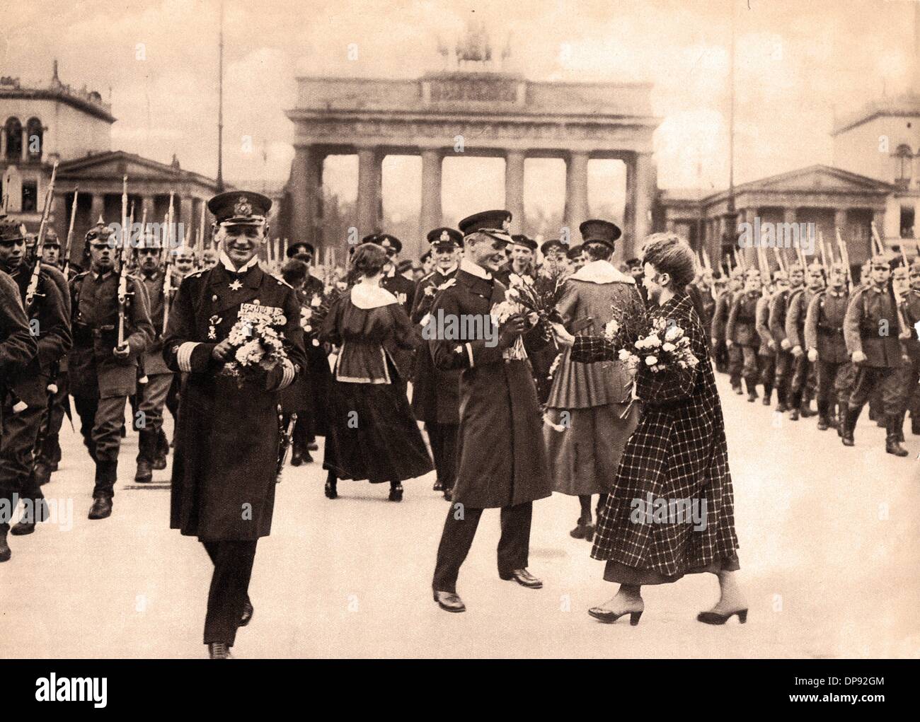 Naval Officer Karl-August Nerger (l), commander of the auxiliary ...