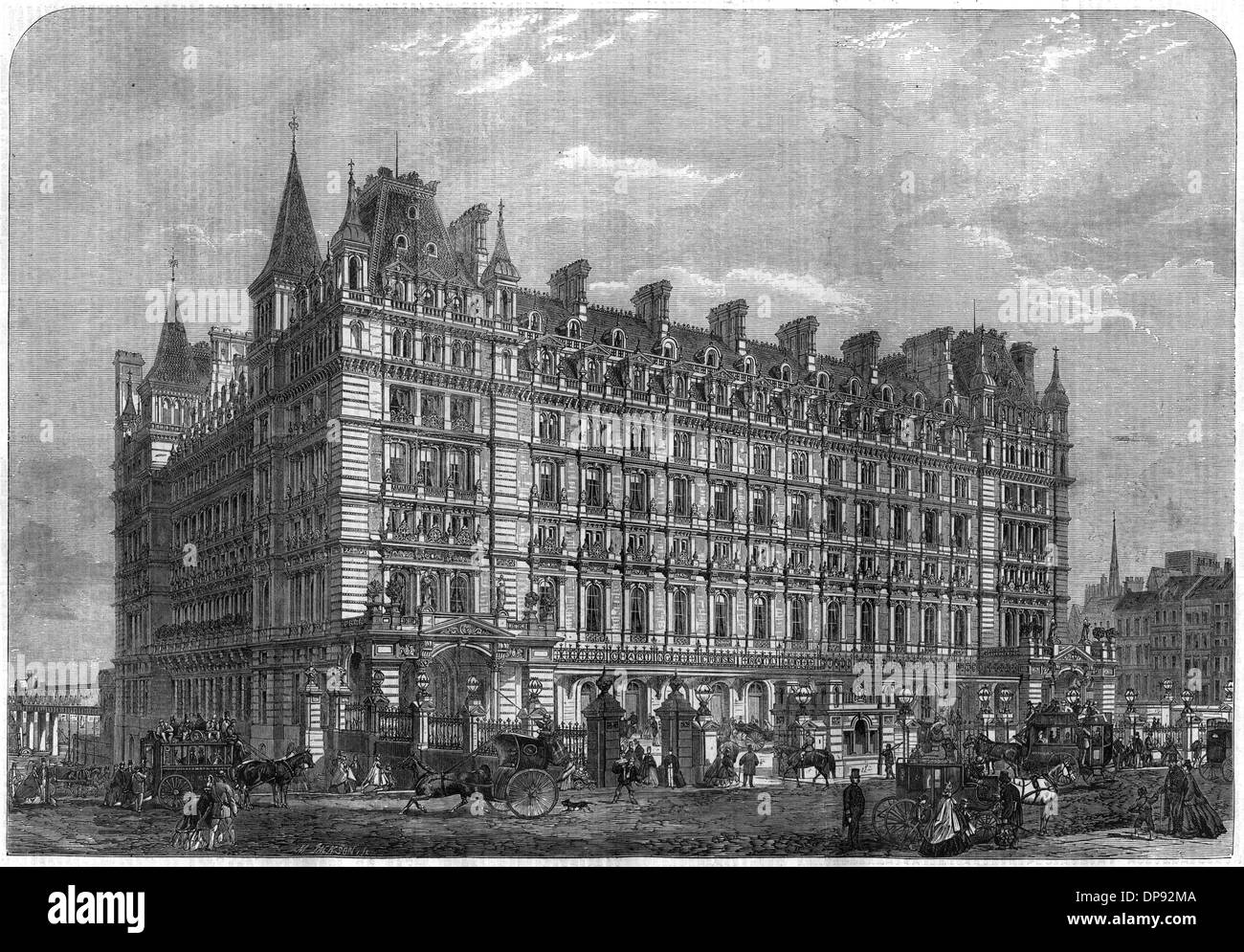 Charing Cross station and hotel, Central London Stock Photo - Alamy