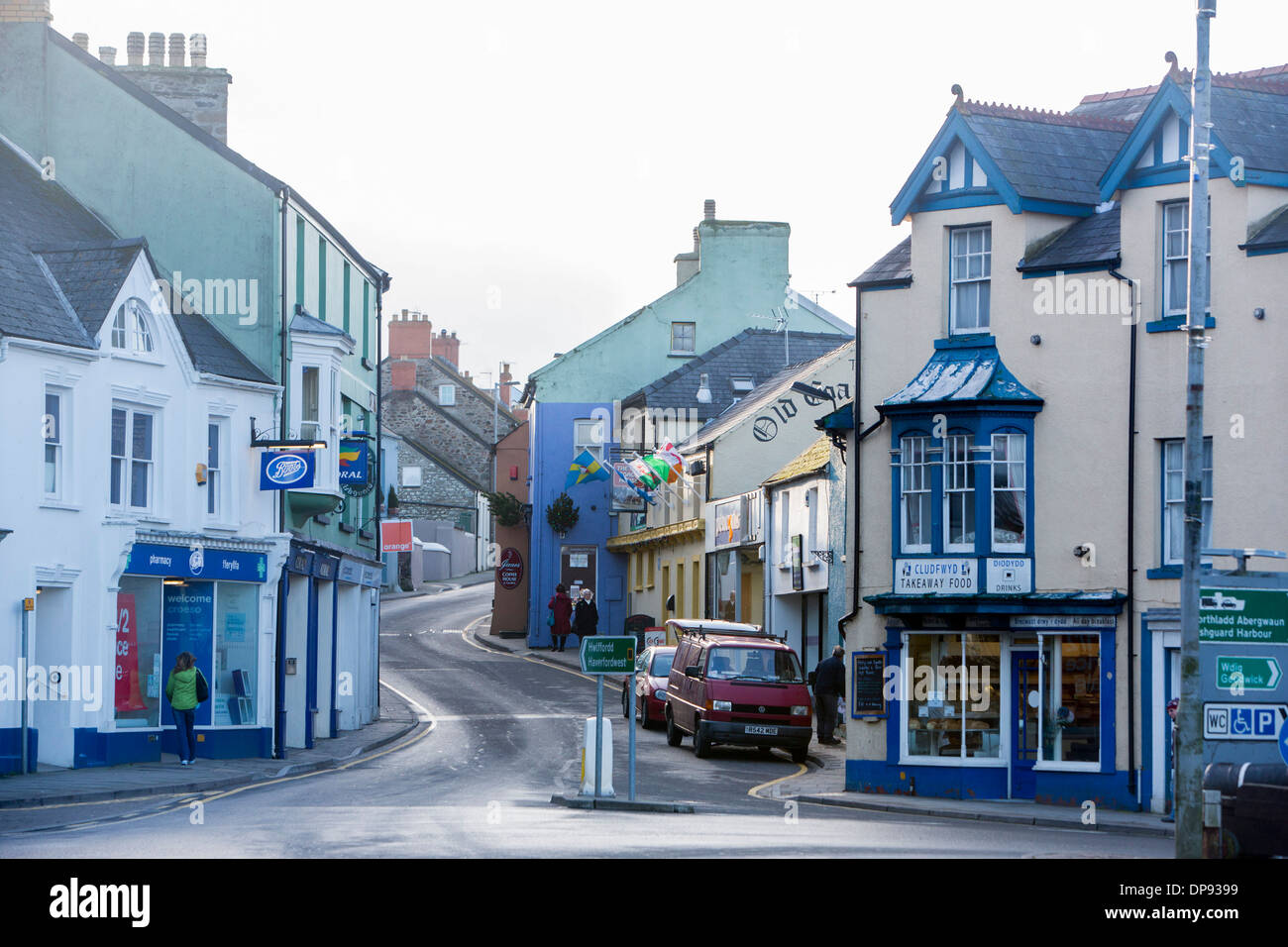 Fishguard town centre, Pembrokeshire West Wales Stock Photo: 65353717 ...