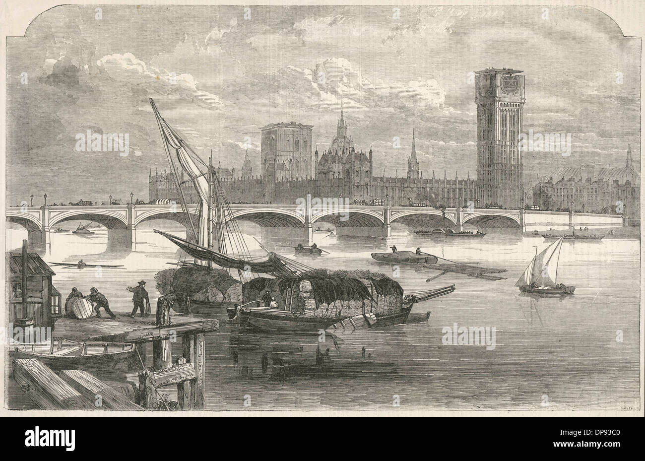 Westminster Bridge, London 1855 Stock Photo - Alamy