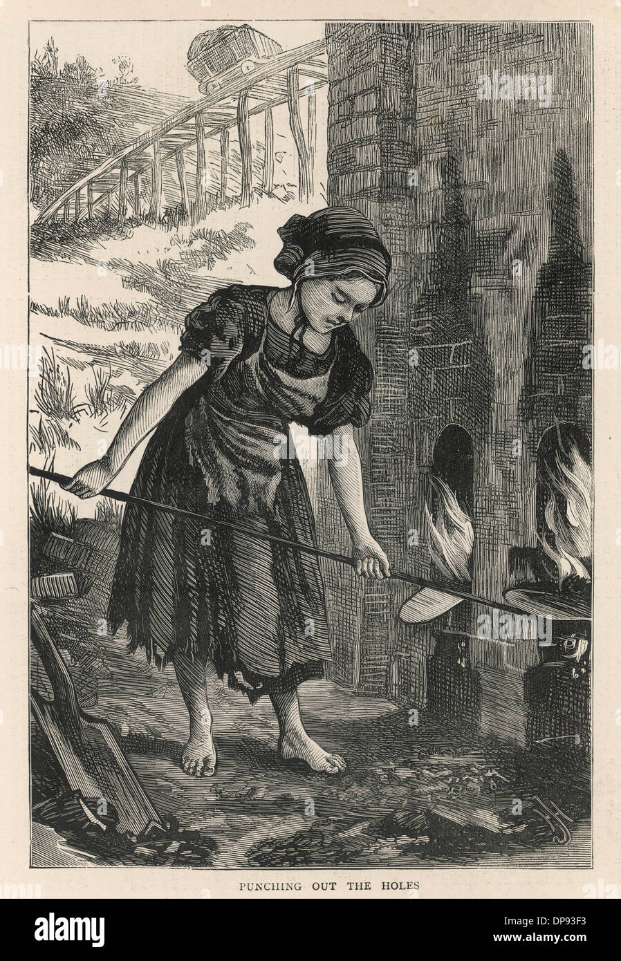 Child labour, girl working in a brickyard 1871 Stock Photo - Alamy