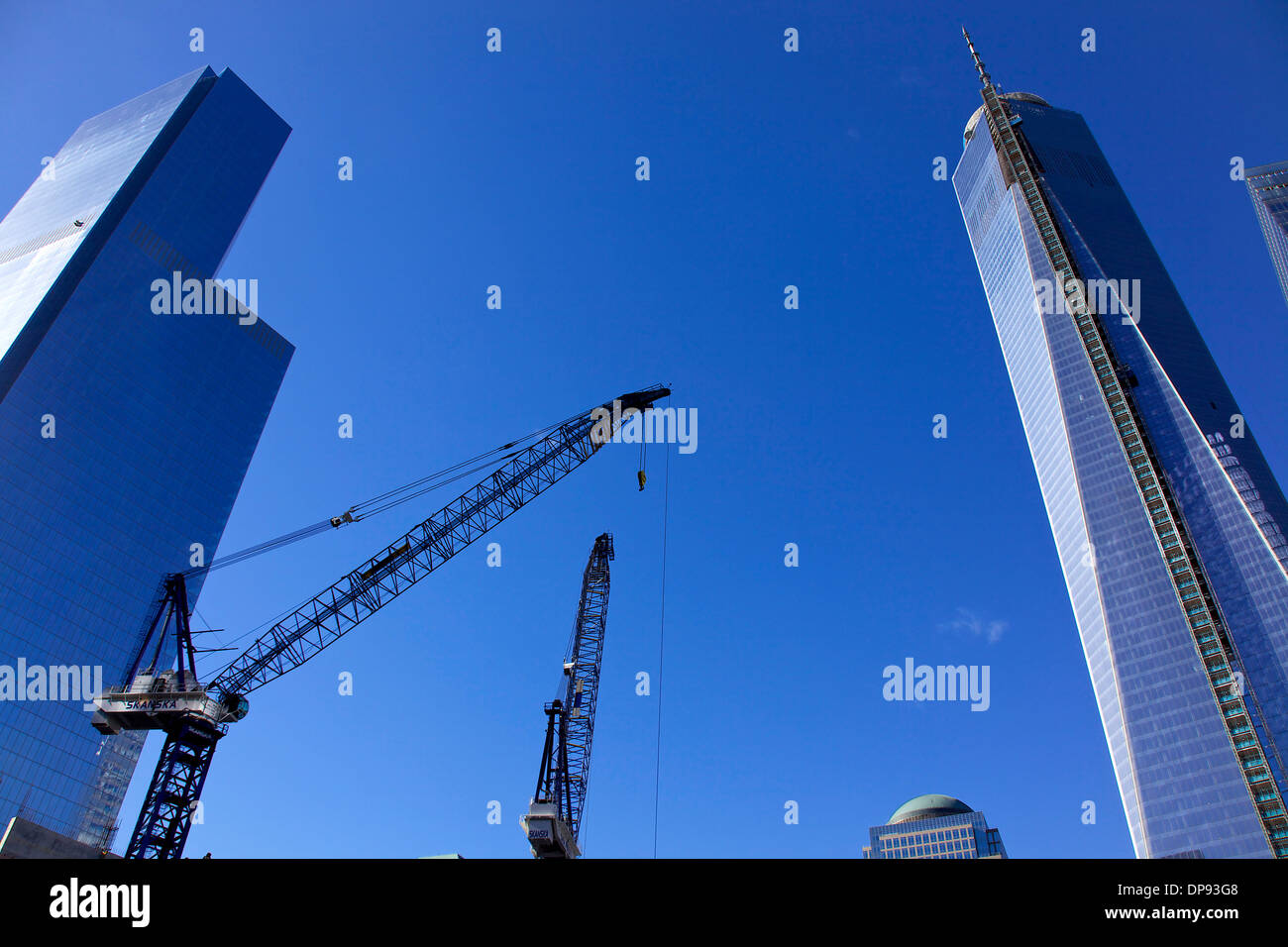 View of Freedom Tower under construction, WTO, Ground Zero, New York ...