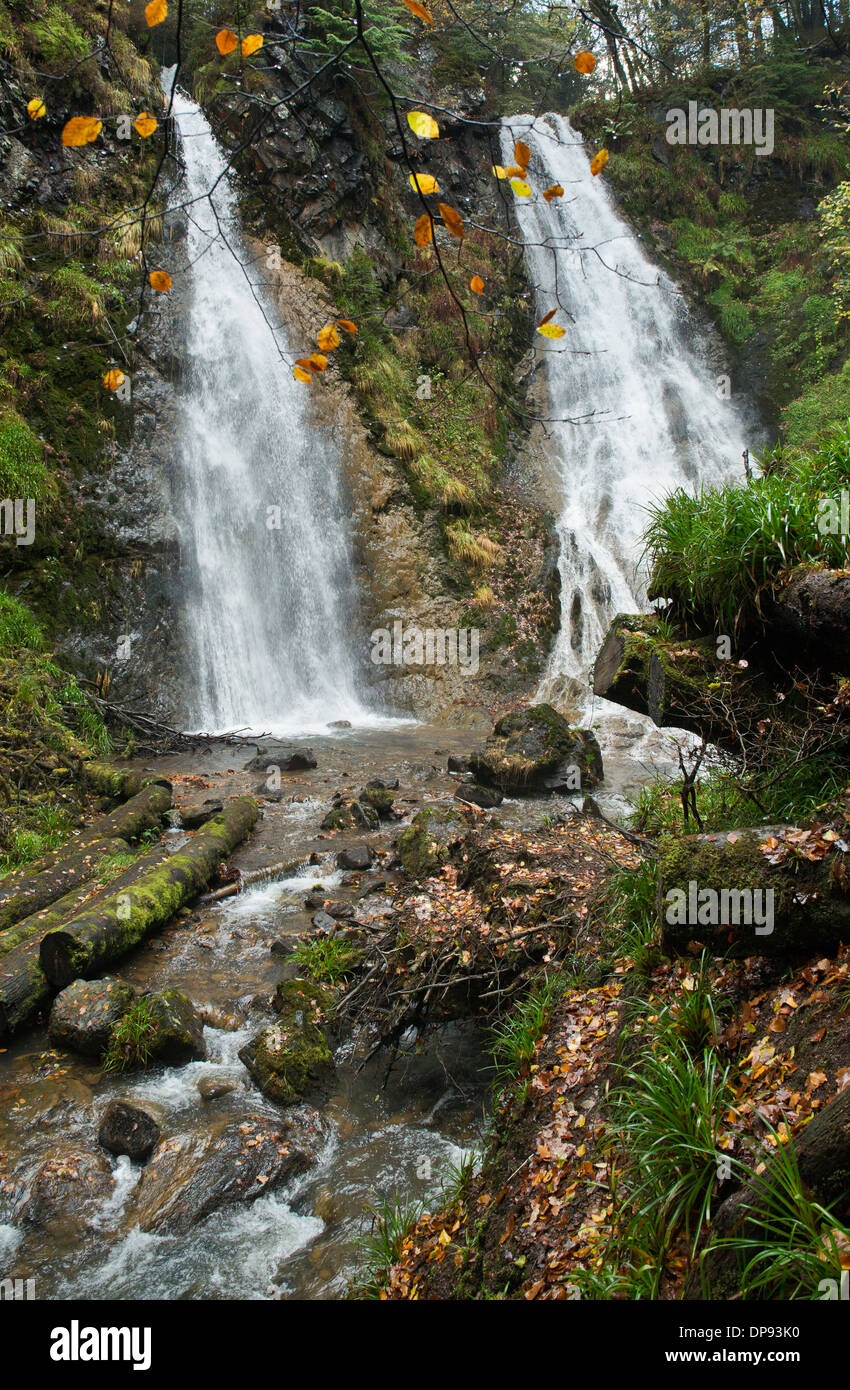 Photograph of The Grey Mares Tail waterfall near Llanrwst Snowdonia ...