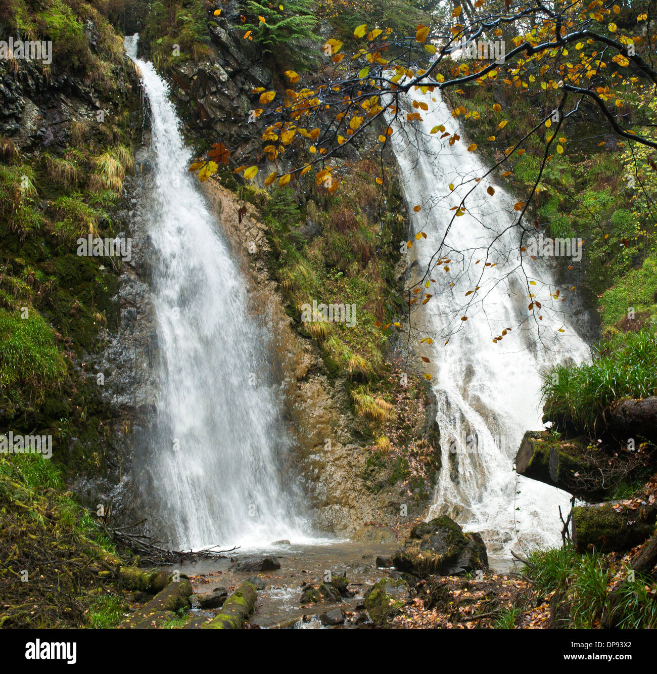 Photograph of The Grey Mares Tail waterfall near Llanrwst Snowdonia ...