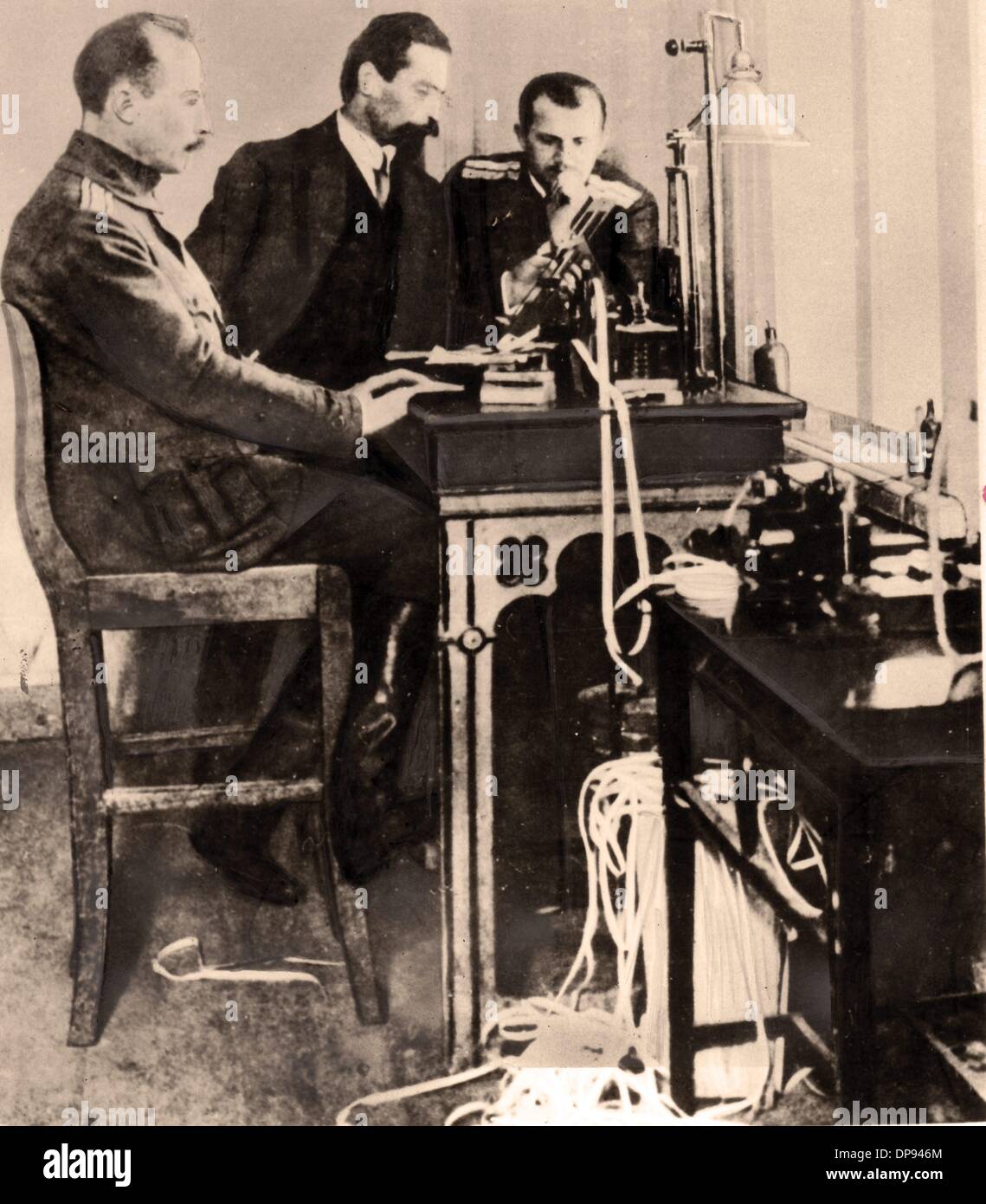 Russian officers telegraph orders for the Russian delegates in the ...