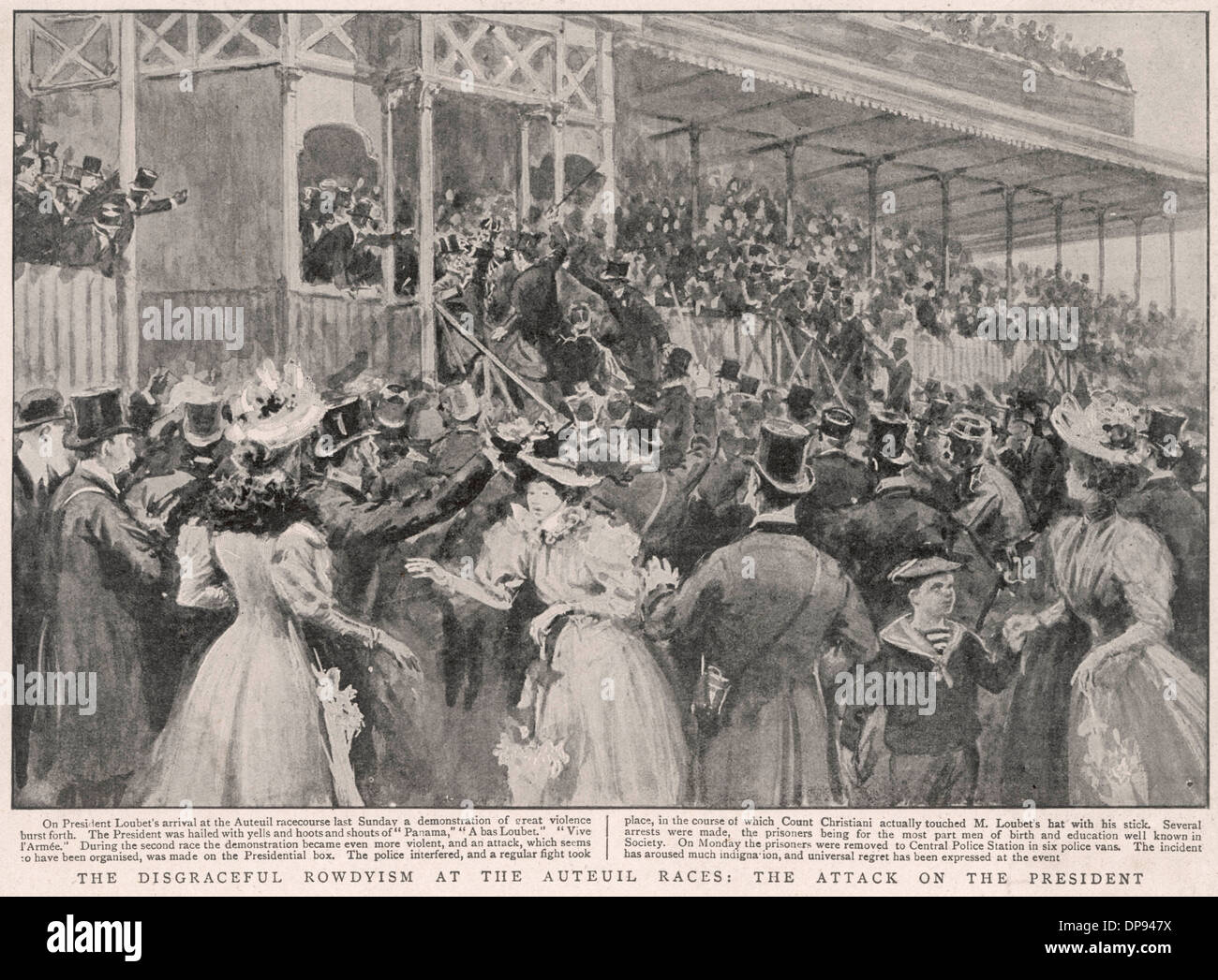 Panama Scandal, crowd at Auteuil Races Stock Photo - Alamy