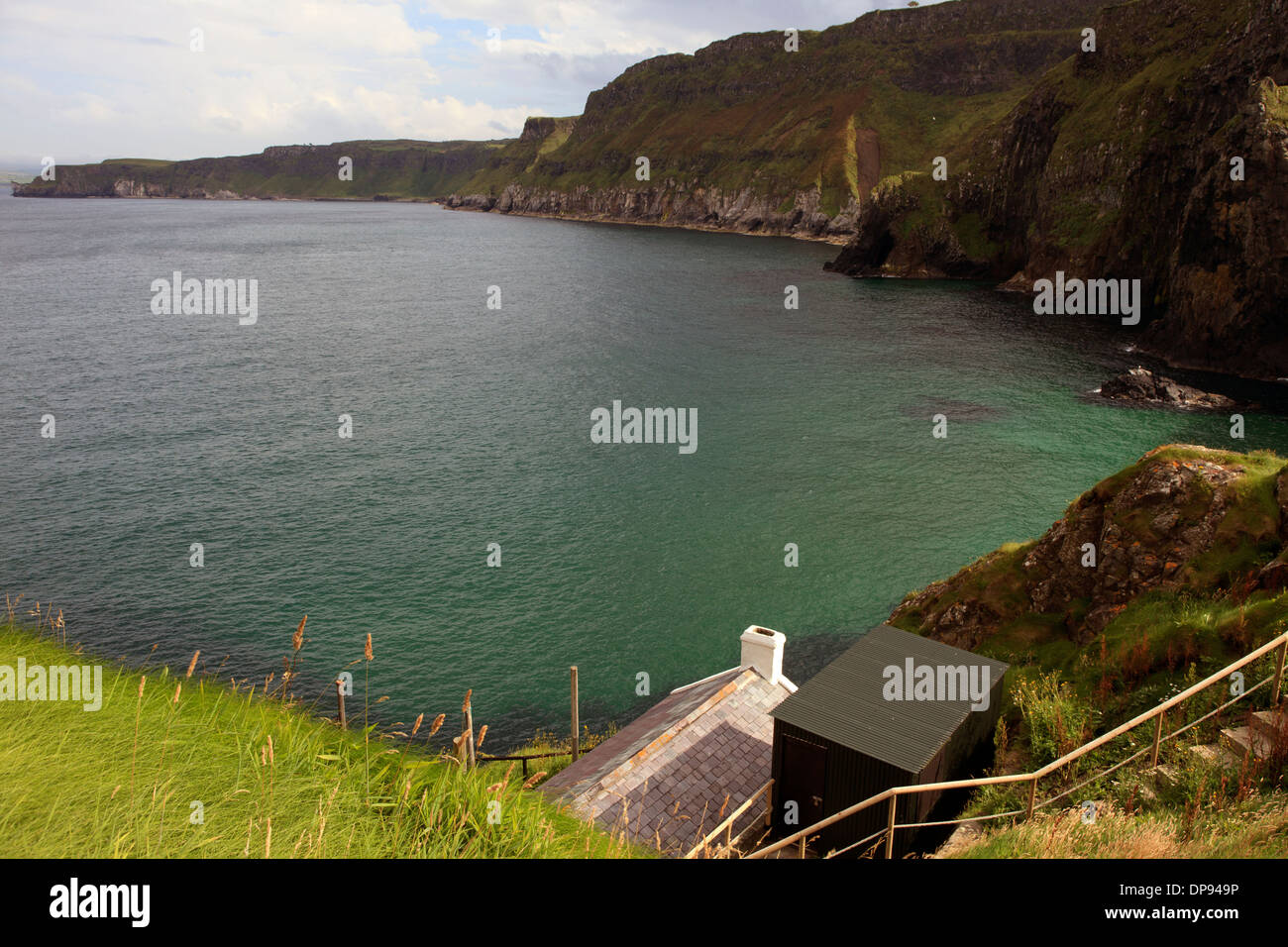 Coastal scenery near Carrick a Rede along the causeway coast, Co ...
