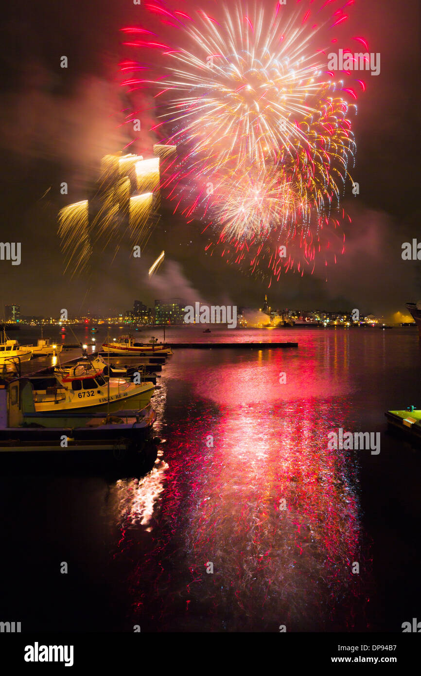 Fireworks celebration during the Cultural Night (Menningarnott ...