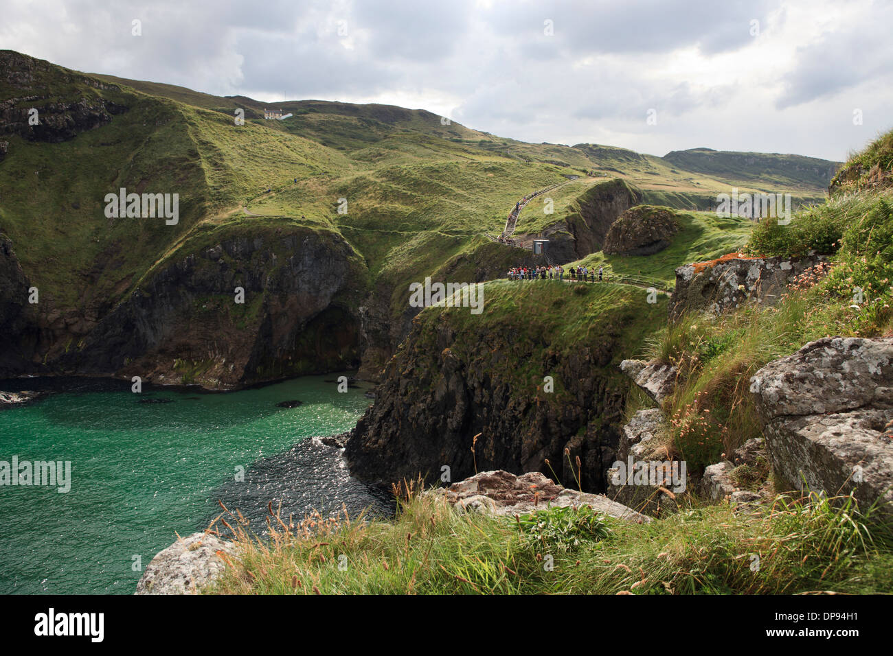 Coastal scenery near Carrick a Rede along the causeway coast, Co ...