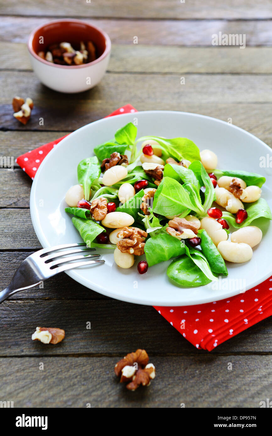 winter salad with white beans, food closeup Stock Photo - Alamy