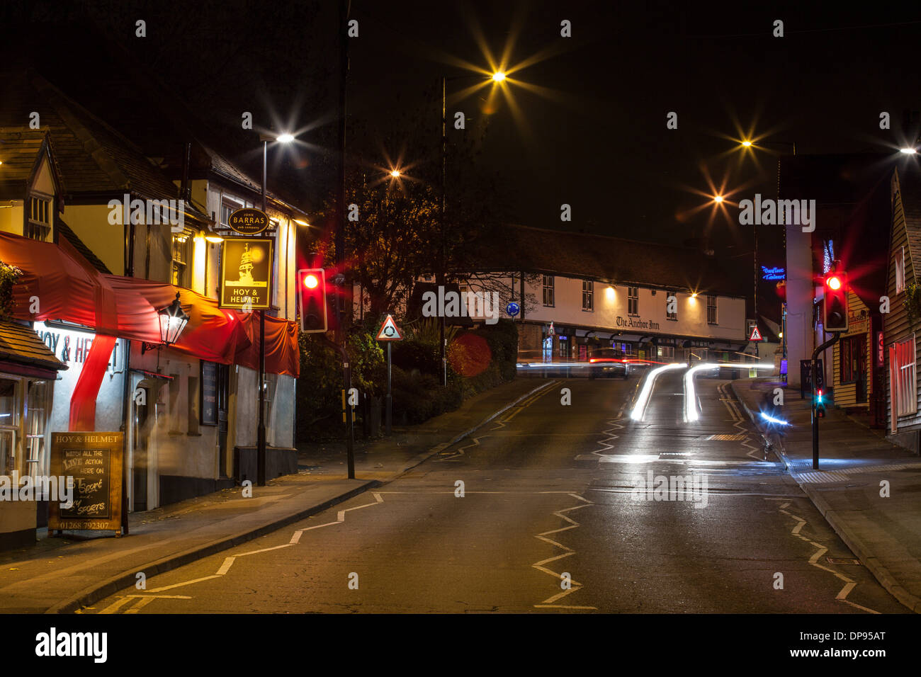 High Street Benfleet at Night Stock Photo - Alamy