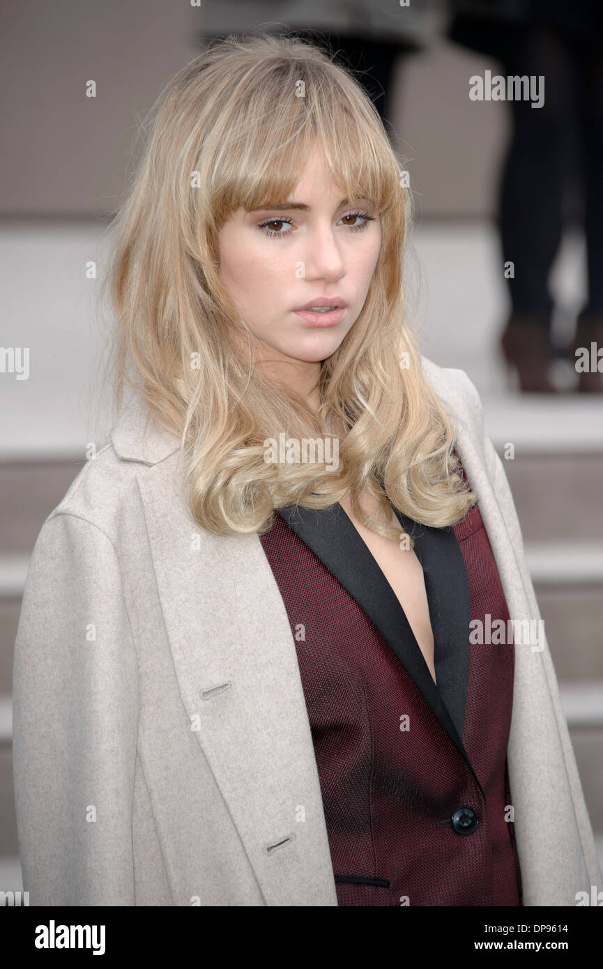 Suki Waterhouse arrives for Burberry Prorsum London Collections: Men ...