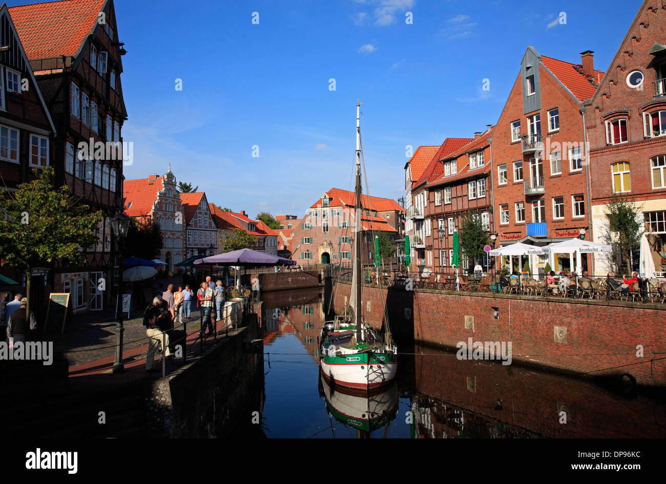 Altes Land, Stade, boat Ewer WILLI in the old harbor, Lower Saxony ...