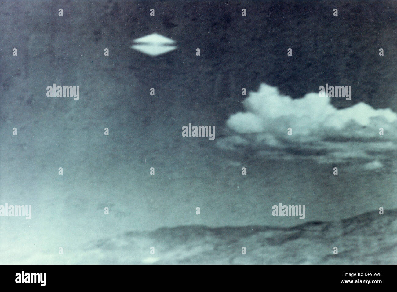 UFOs: film still by Daniel Fry of UFO over Merlin, Oregon Stock Photo ...