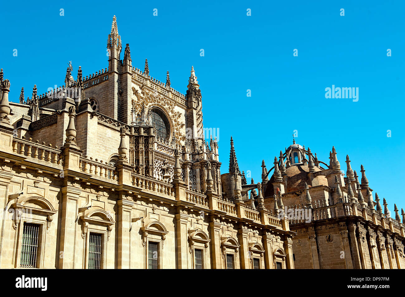 Spanish architecture detail - wall of cathedra in Seville Stock Photo ...