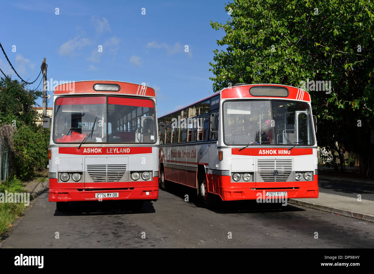 Typical local buses, Mauritius Stock Photo - Alamy