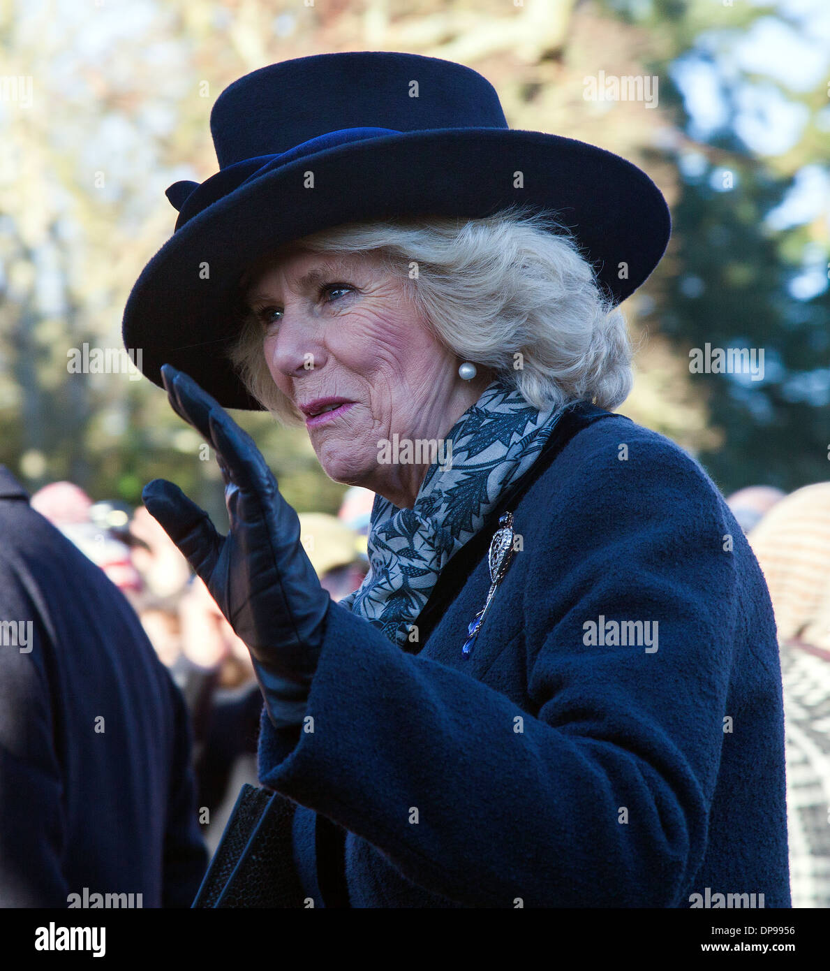 Camilla Duchess of Cornwall attend the Royal Family service in ...