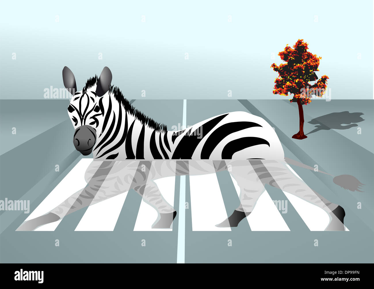 zebra in the city. abstract background with zebra crossing Stock Photo ...