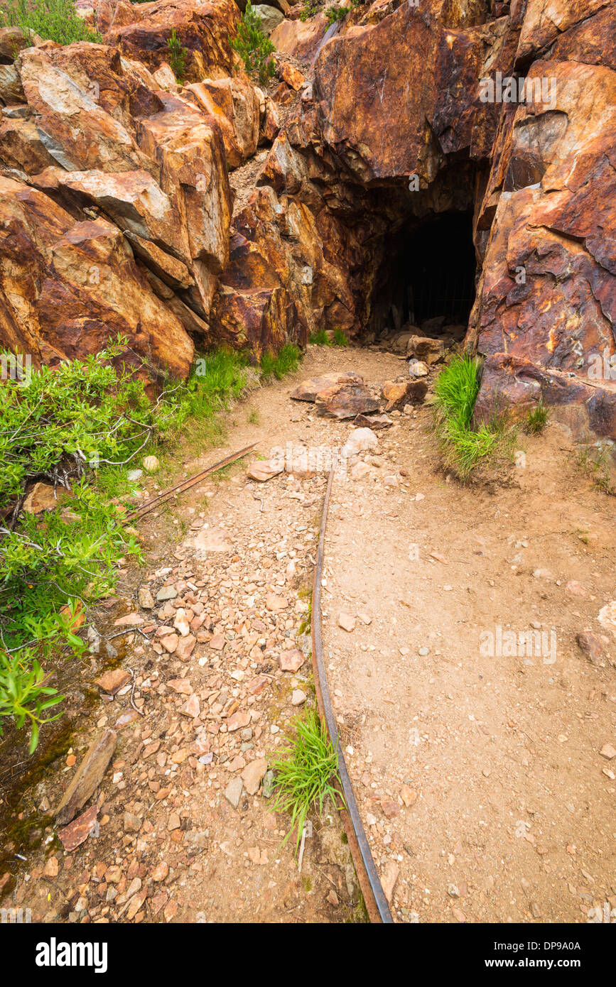 Mine shaft entrance at the Mammoth Consolidated Gold Mine, Inyo ...