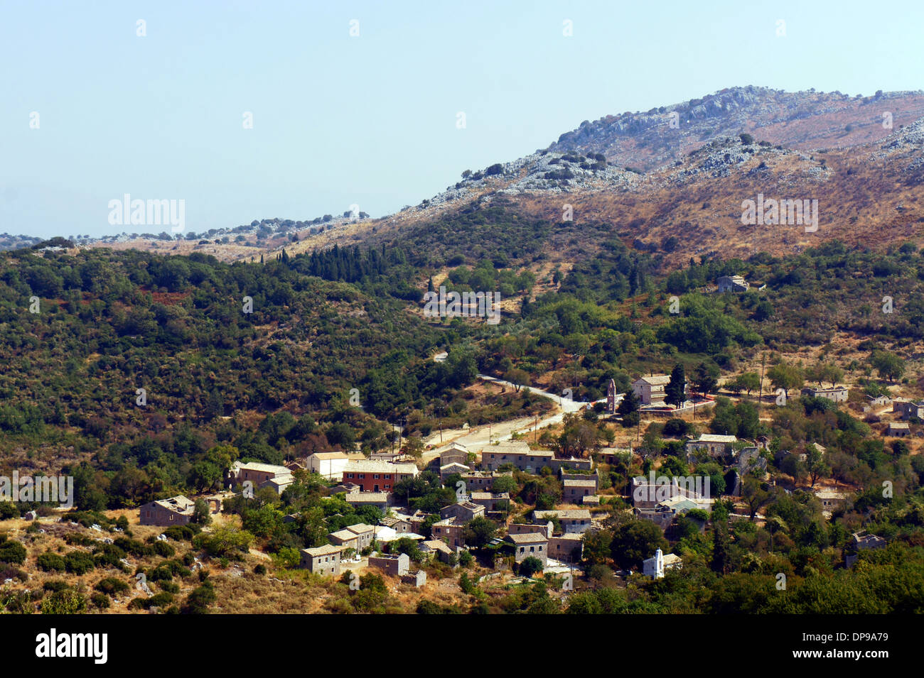 Paleoperithia - old village in ruins, Corfu Stock Photo - Alamy