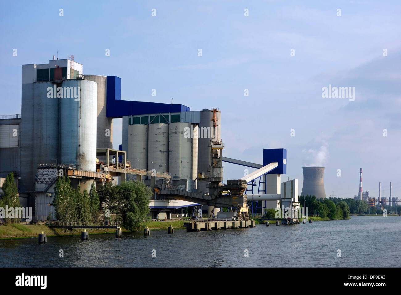CBR, cement plant along the Ghent-Terneuzen Canal at Ghent seaport ...