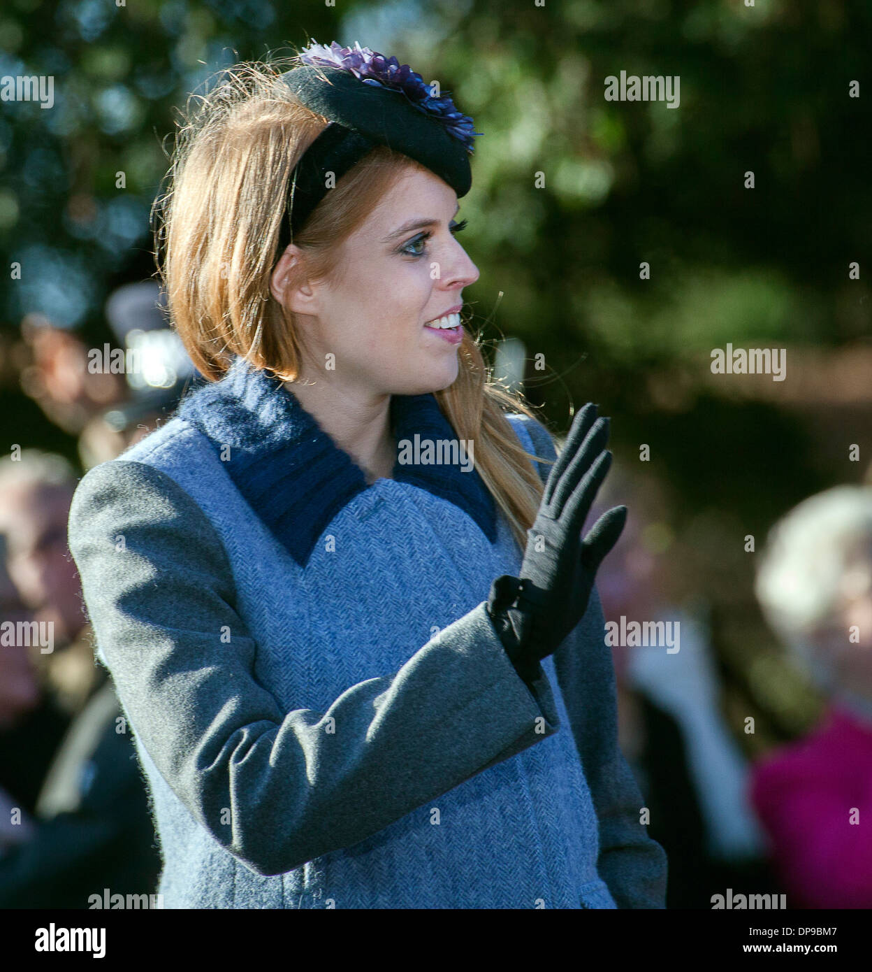 Princess Beatrice attends the Royal Family service in Sandringham on ...