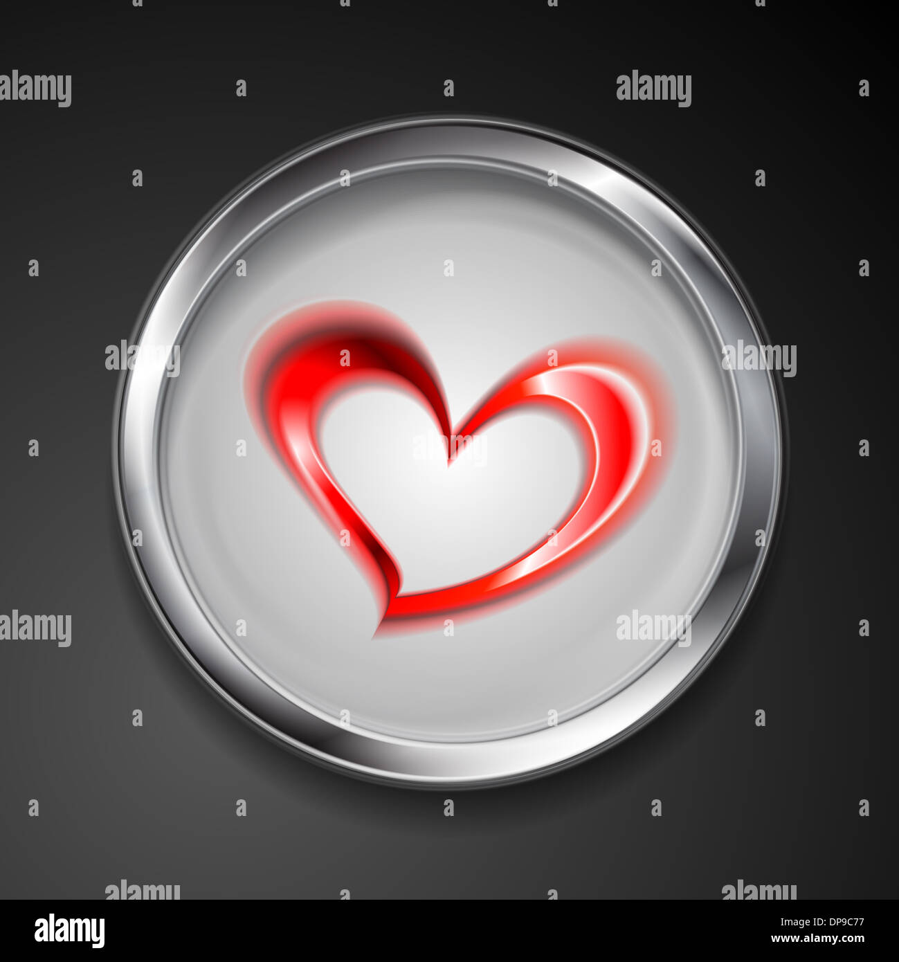 Abstract glossy button with love symbol. Vector design eps 10 Stock ...