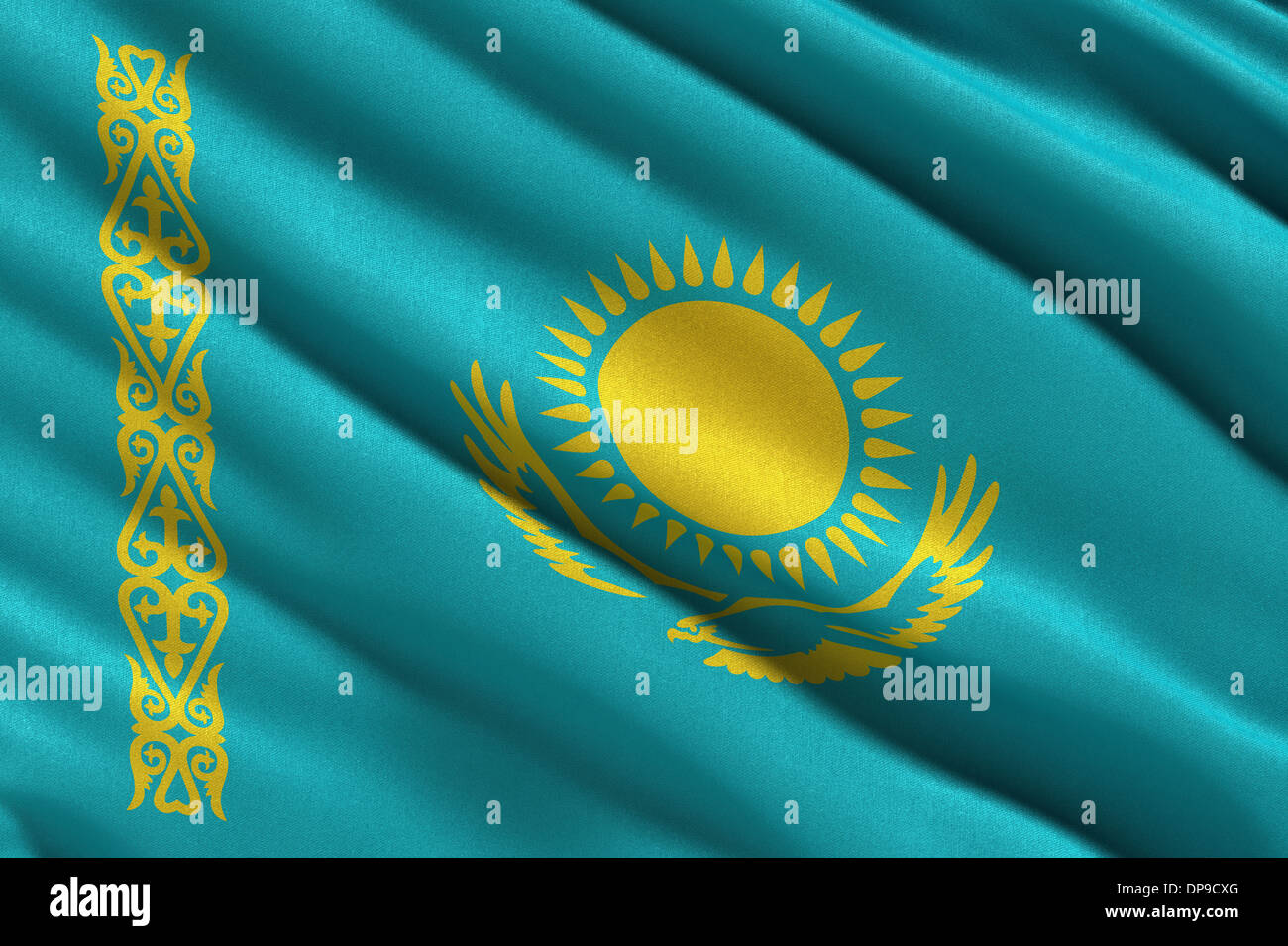 Flag of Kazakhstan Stock Photo - Alamy