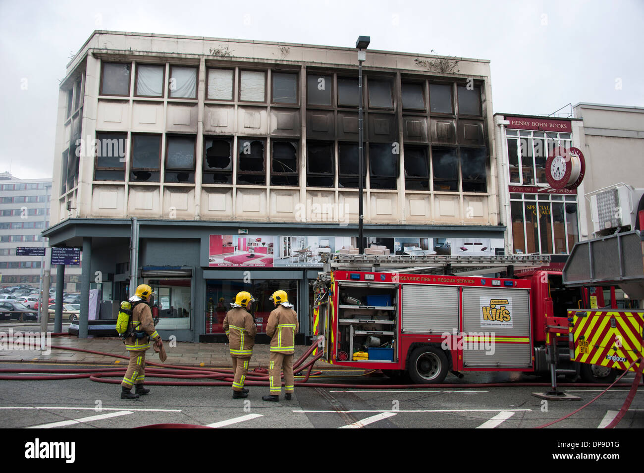 Large Furniture Retail Shop on Fire Burnt Blackened Stock Photo - Alamy