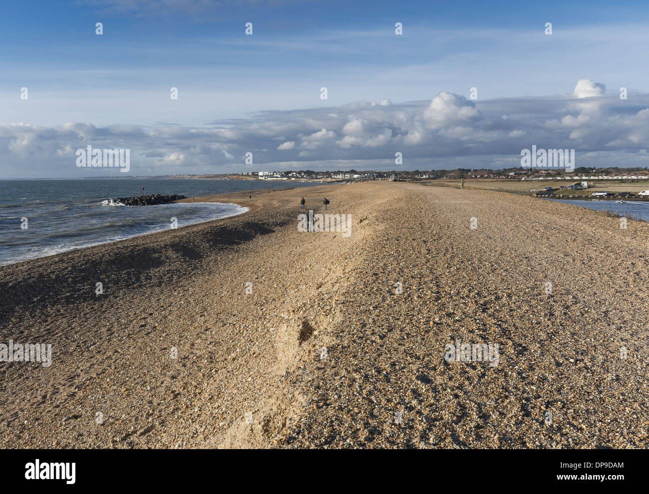 Looking down the long shingle spit from Hurst Point towards Milford-on ...