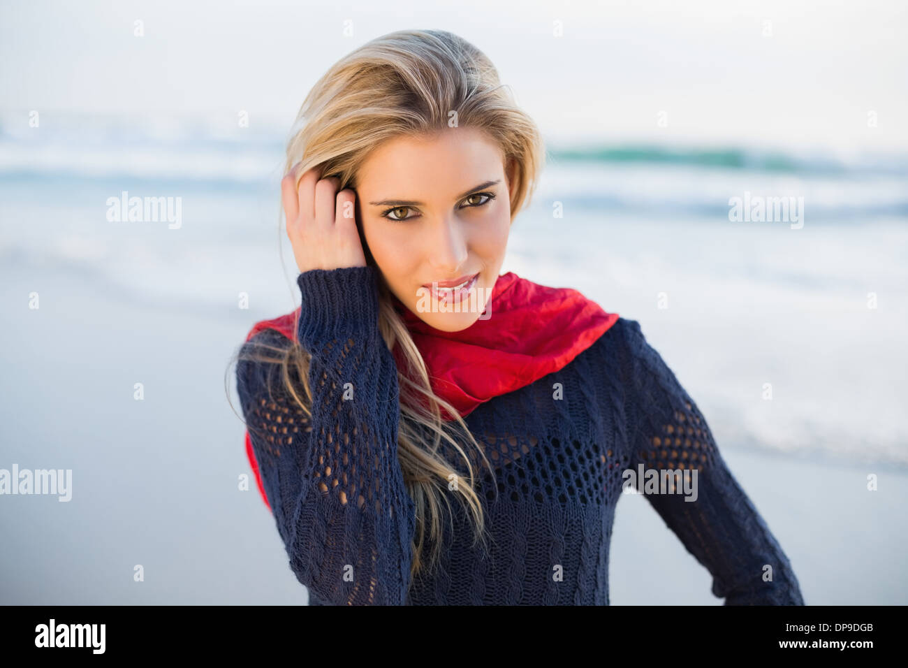 Young woman running hand through hi-res stock photography and images ...