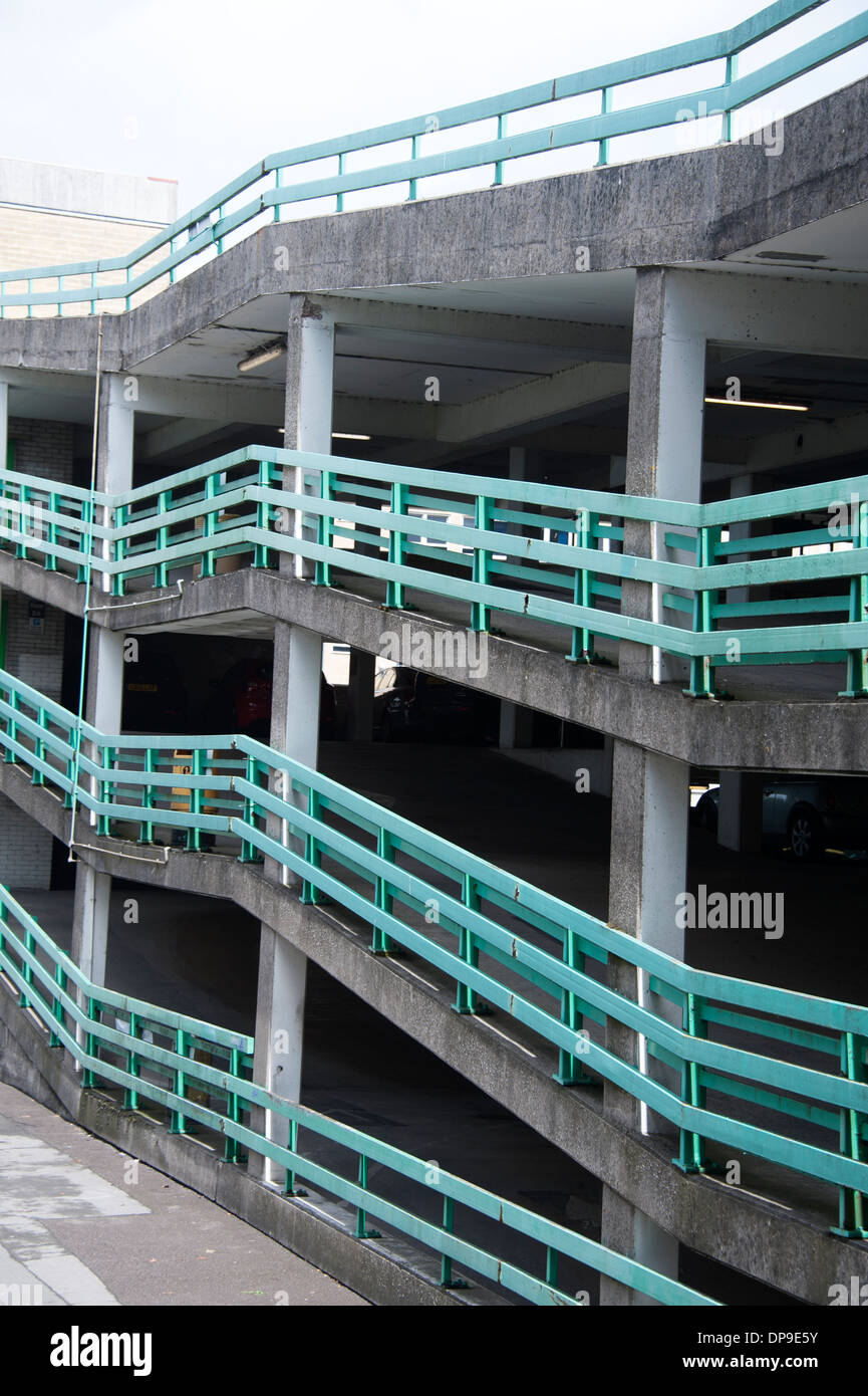 Modern concrete car park Metal Steel Green Multi Stock Photo - Alamy