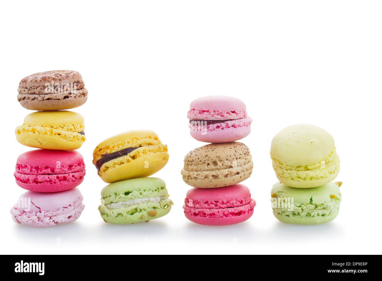 Fresh Macaroons Stacked In A Row Stock Photo - Alamy