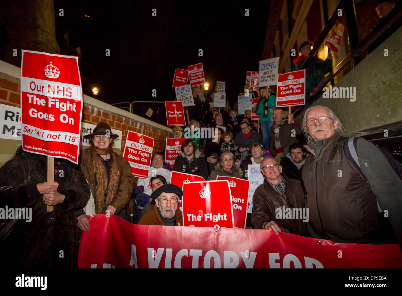 NHS Protest outside BBC TV Question Time in Lewisham, London, UK Stock ...
